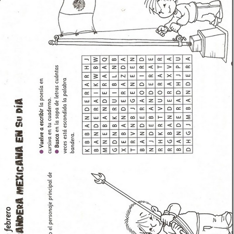 Día de la Bandera mexicana 24 de febrero sopa de letras - Blog de imágenes